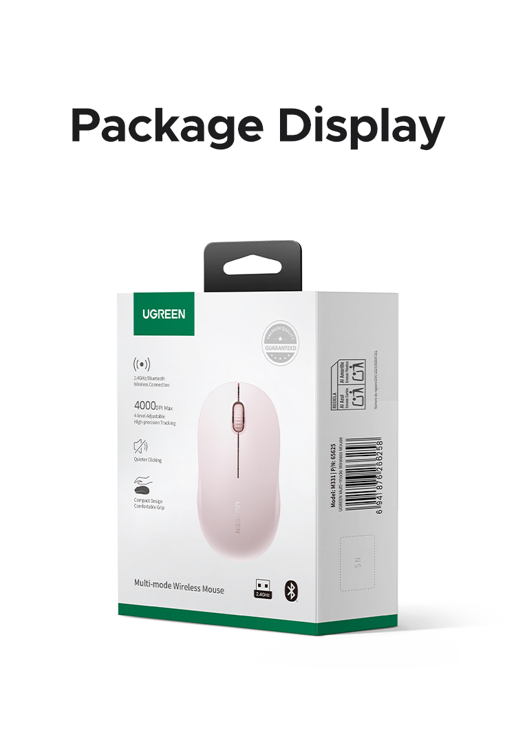 UGREEN Wireless Mouse 3-Button Silent 2.4G with USB Mini Receiver 4 ...