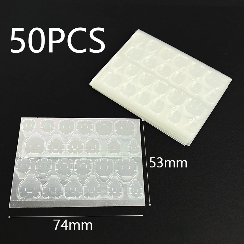 New Trendy 50-Piece Jelly Glue Fake Nail Sticker Set (24 Nails Per ...