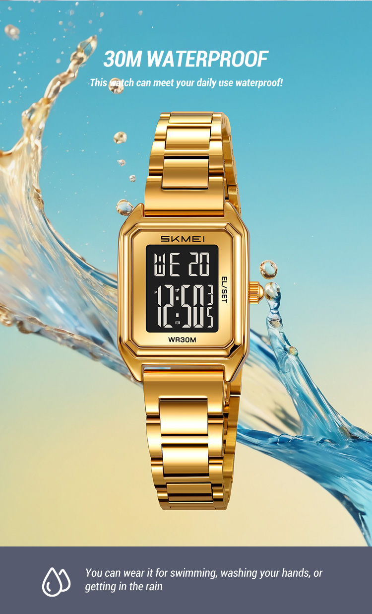 SKMEI Women's Quartz Watch Elegant Digital Analog Display, Waterproof ...