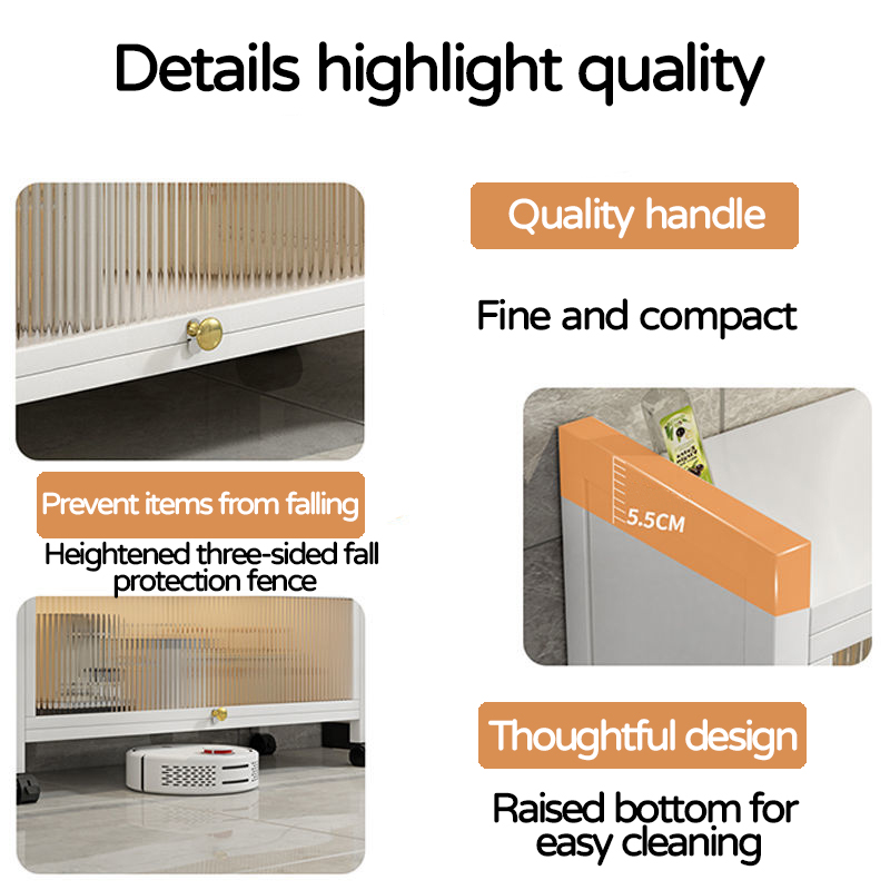 STARLIGHT Kitchen Floor-Standing Sideboard Multi-Function Cupboard ...