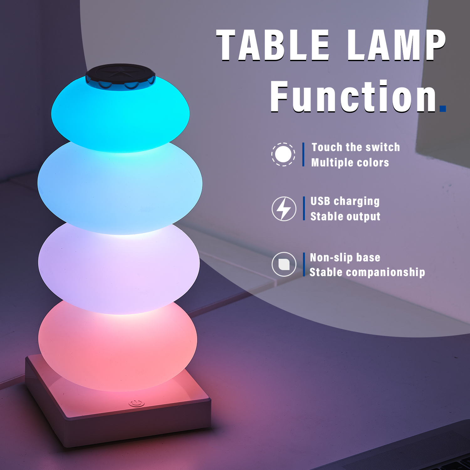 Multicolor LED Table Lamp 16 RGB Colors Adjustable DIY Design for ...