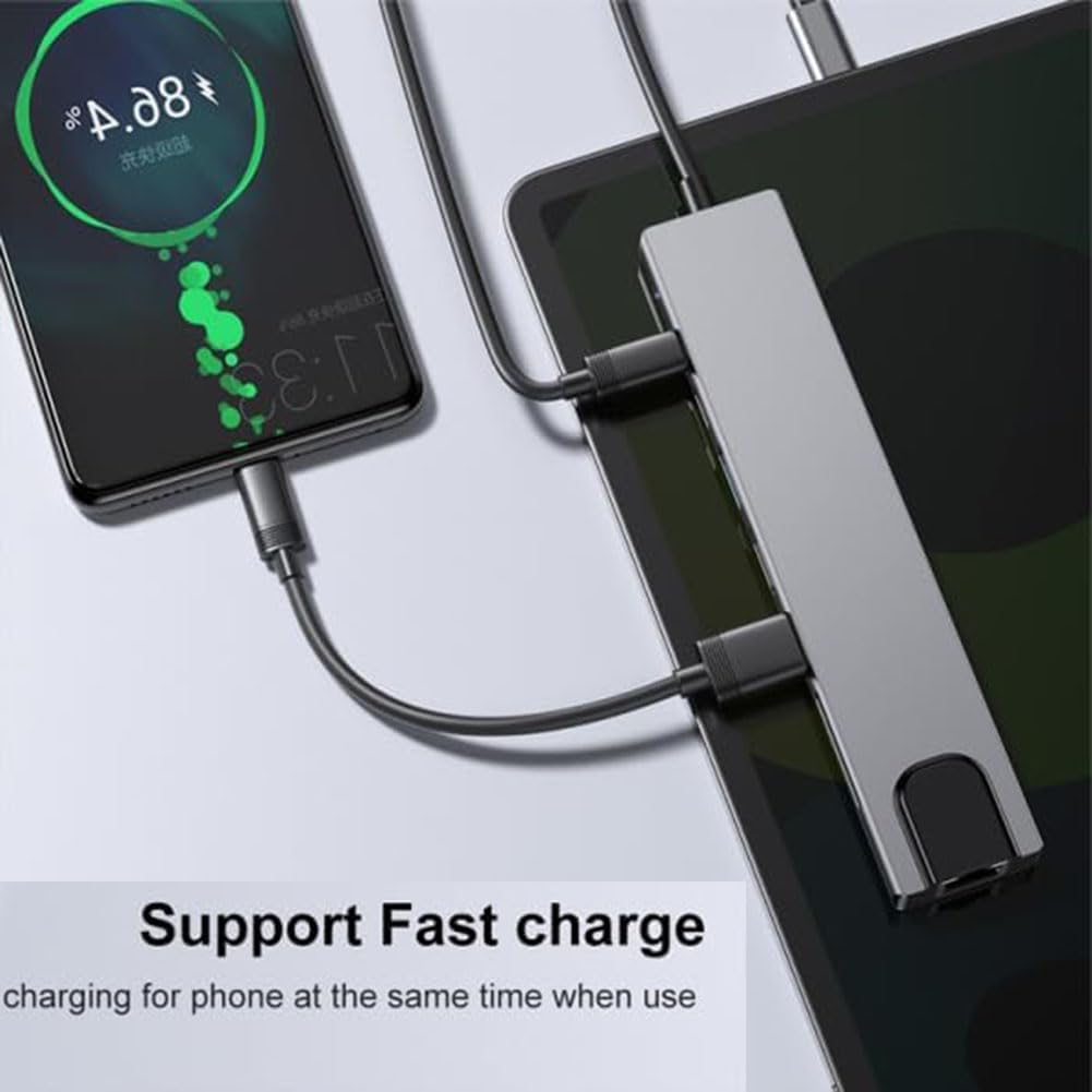 Eight-in-one docking station with Type-C, 100Mbps Ethernet port, USB ...