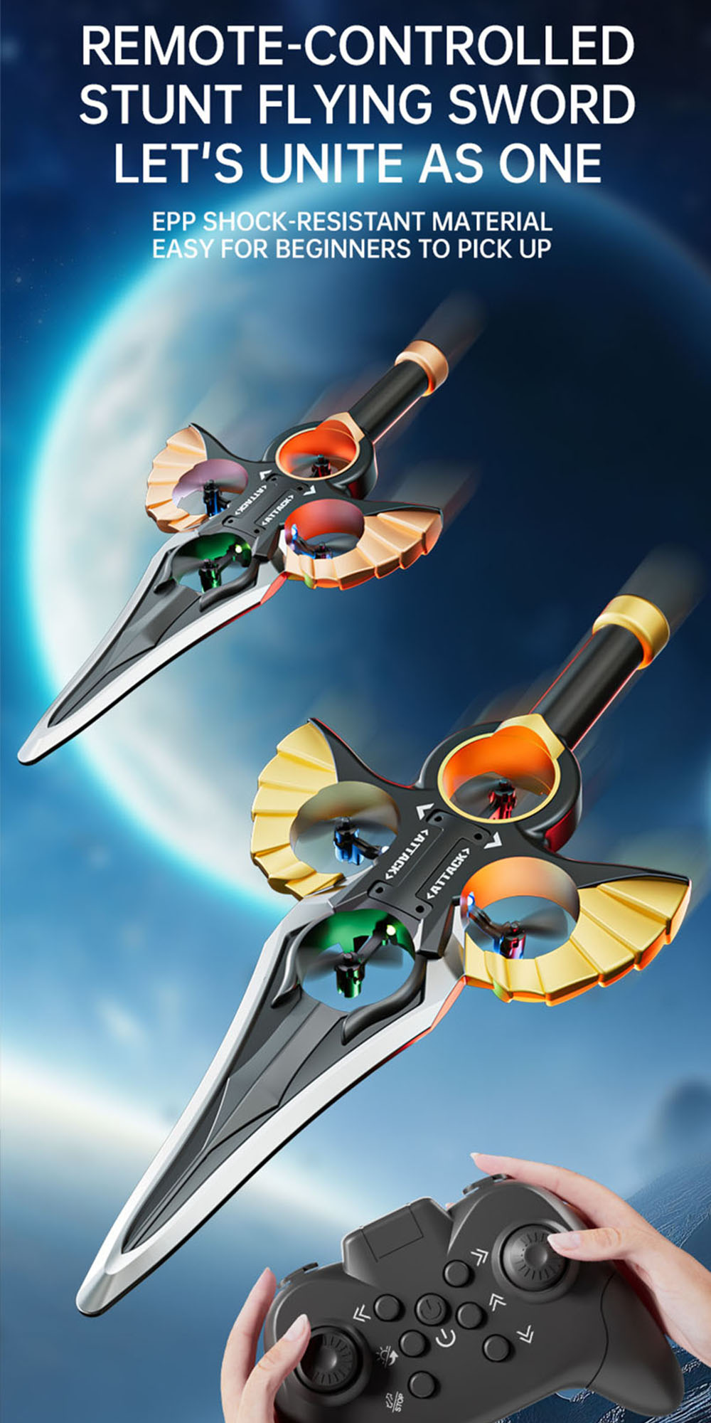 New stunt remote control foam flying sword aircraft toy fighter sword ...