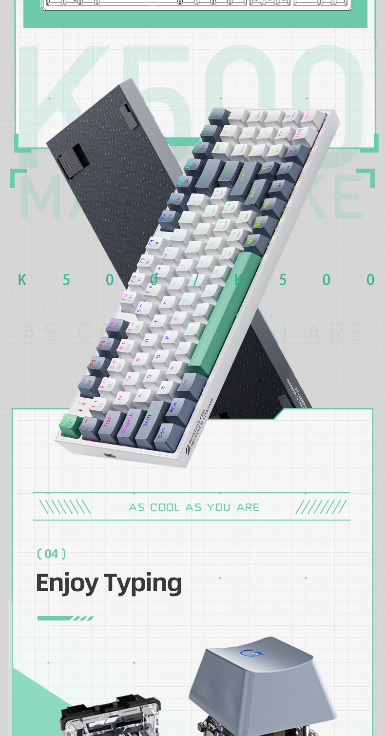 Machenike K500 Series Wired Mechanical Keyboard, Hot-swappable RGB/LED ...