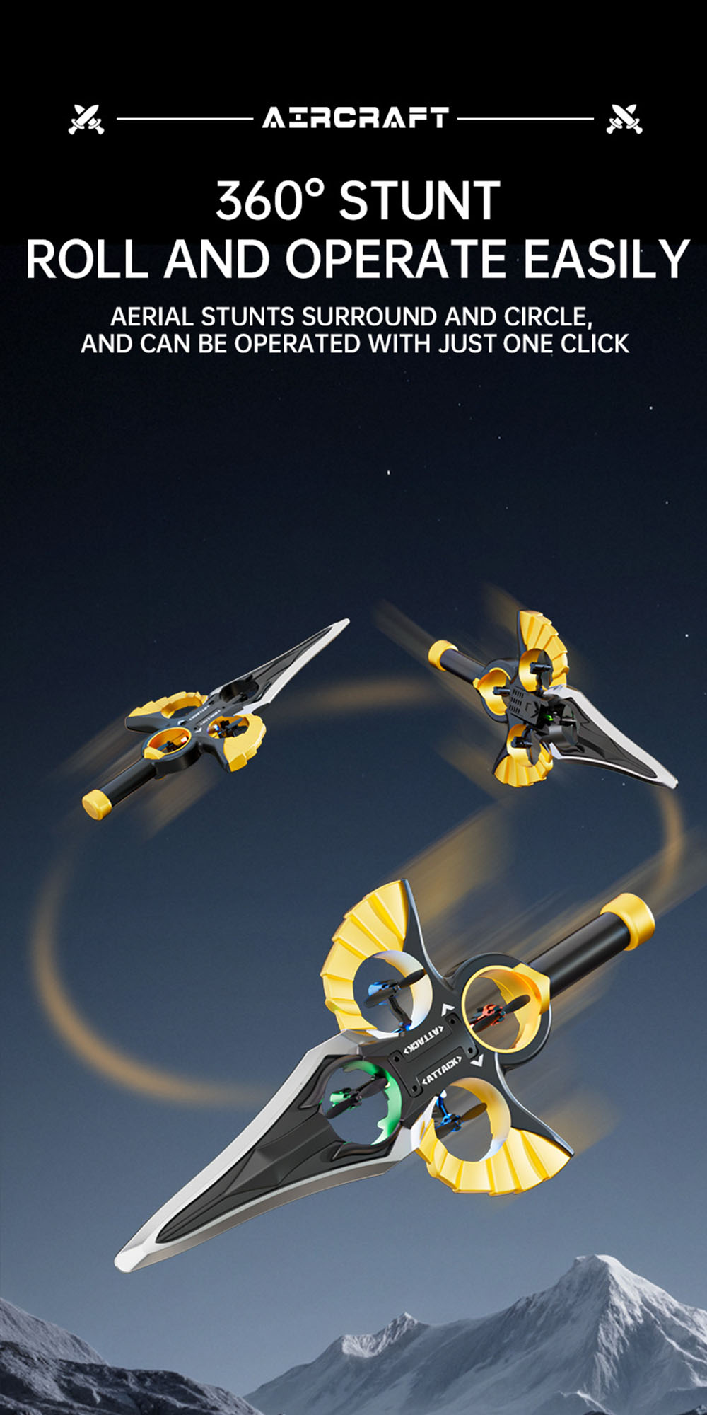 New stunt remote control foam flying sword aircraft toy fighter sword surround fall resistant ...