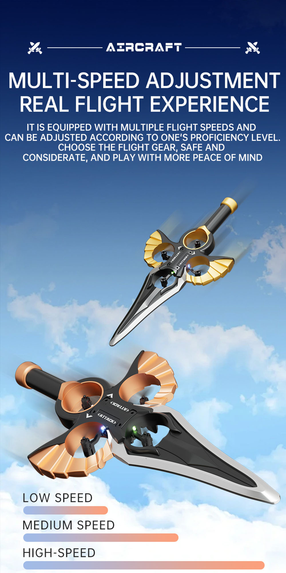 New stunt remote control foam flying sword aircraft toy fighter sword surround fall resistant ...