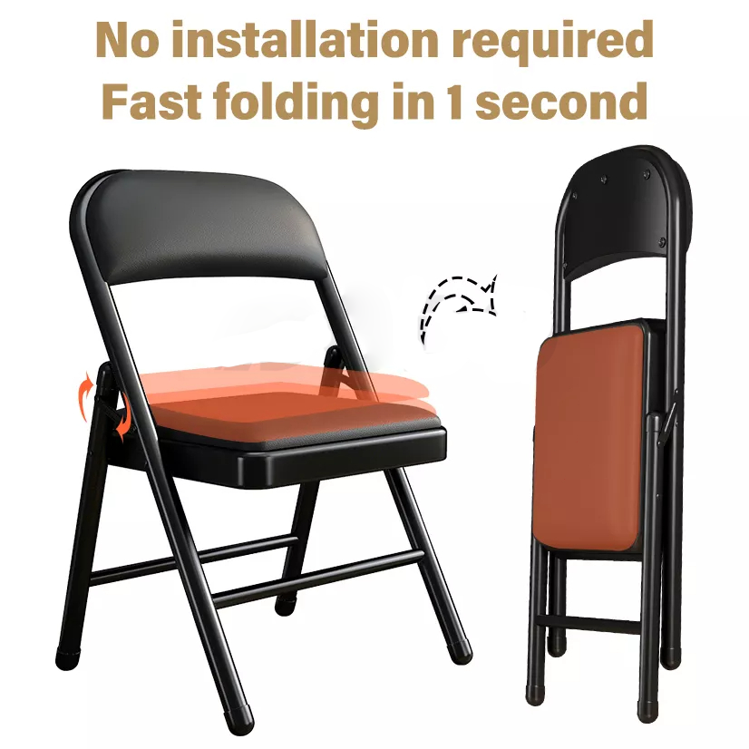 Foldable Chair With Cushion Office Meeting Conference Chair Unfold & Go ...
