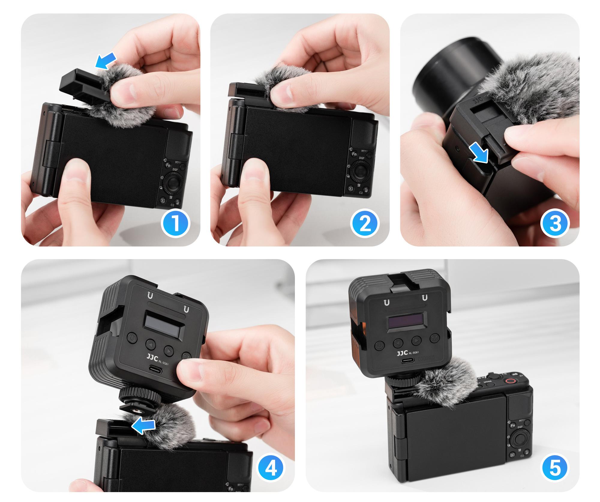 JJC Microphone Windscreen Wind Muff Cover for Sony ZVE10II ZVE10 ZV1II ...