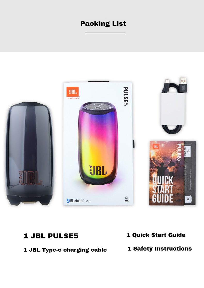 JBL Pulse 5 - 360° Light Show, PartyBoost, IPX7 Waterproof | Perfect ...