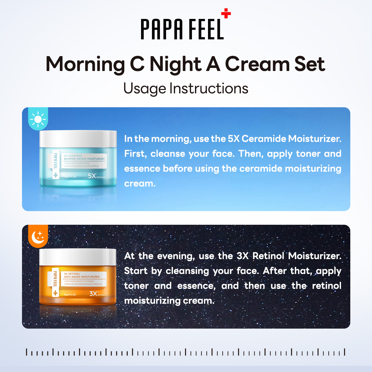 【Morning C Night A】PAPA FEEL Anti Aging Repair Set 3X Retinol +5X ...