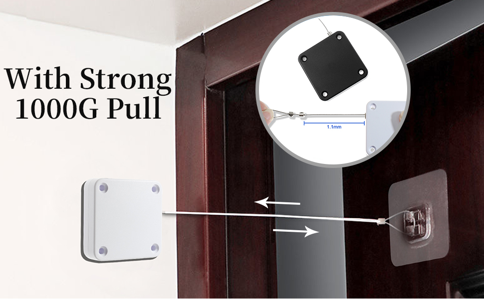 Automatic Door Closer Soft Close Adjustable Wire Rope Punch Free Auto ...