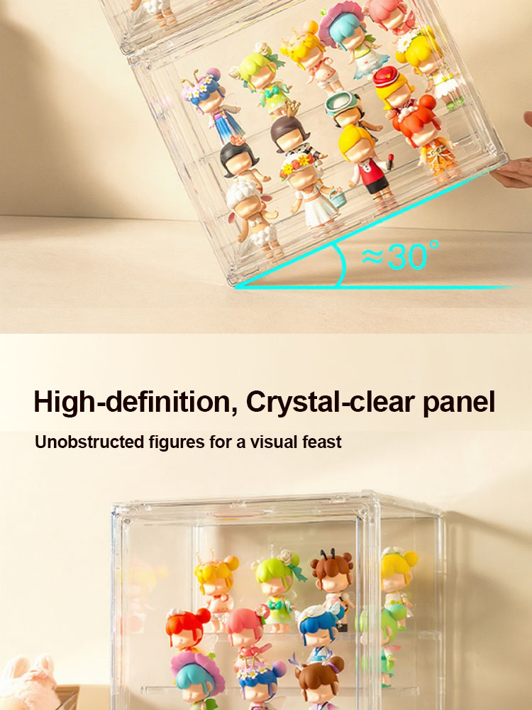 Transparent Acrylic Toy Storage Box - Magnetic Dustproof Display ...