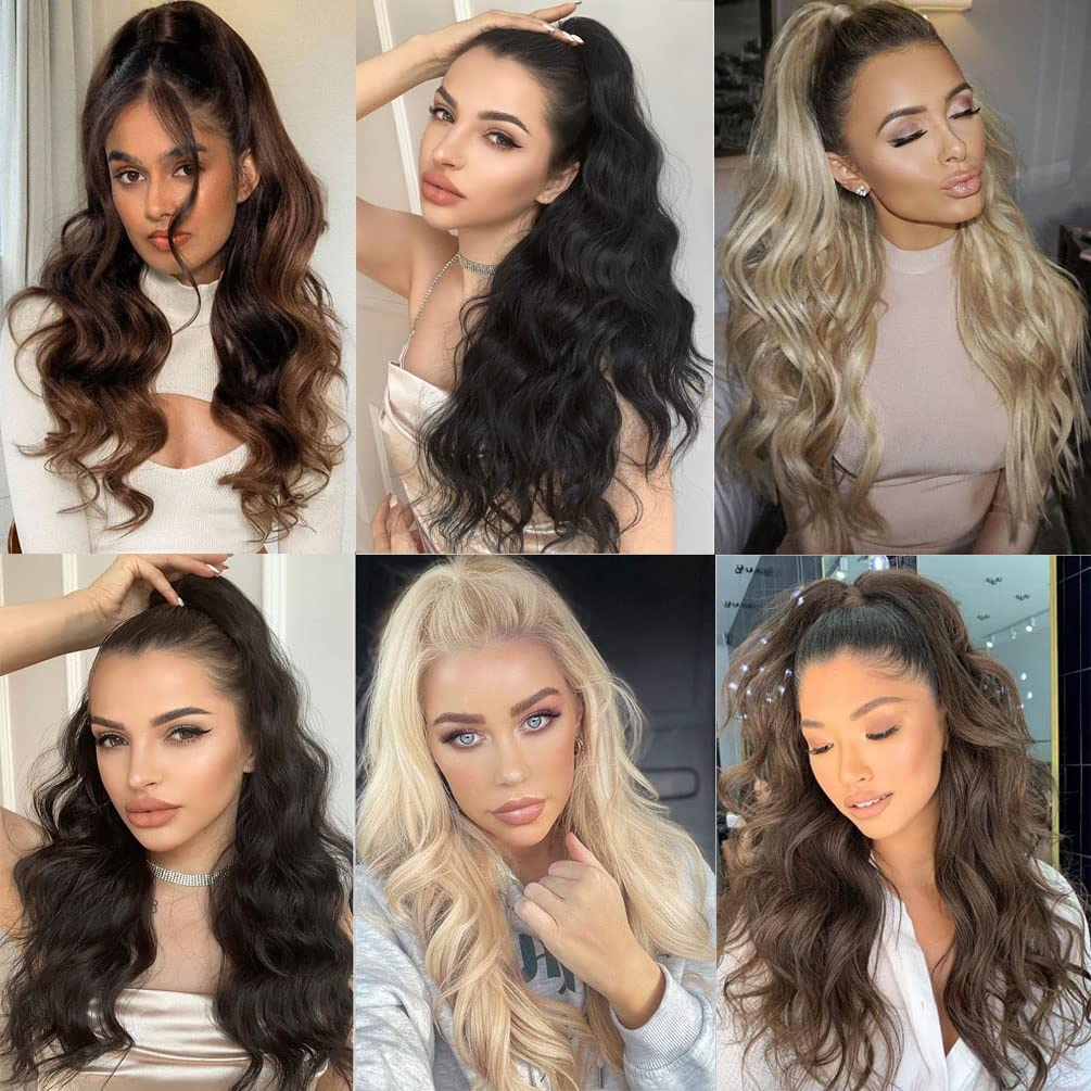 Long Women's Wigs Natural Claw Clip Ponytail Wig Grab Hair Extension ...