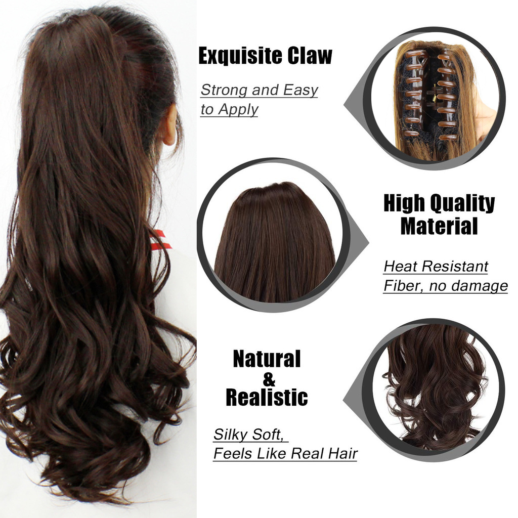 【COD&Spot goods】55CM Wig Ponytail Female Long Big Wave Fluffy Hair ...