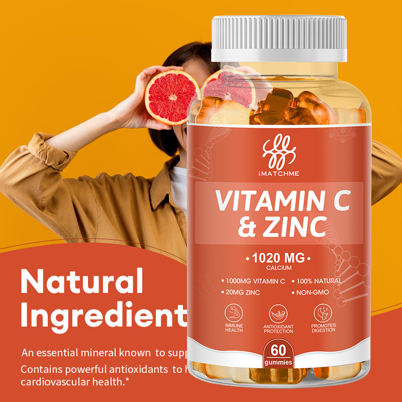 Vitamin C Zinc Orange Flavored Soft Candy: 1000mg Vitamin C+20mg Zinc ...