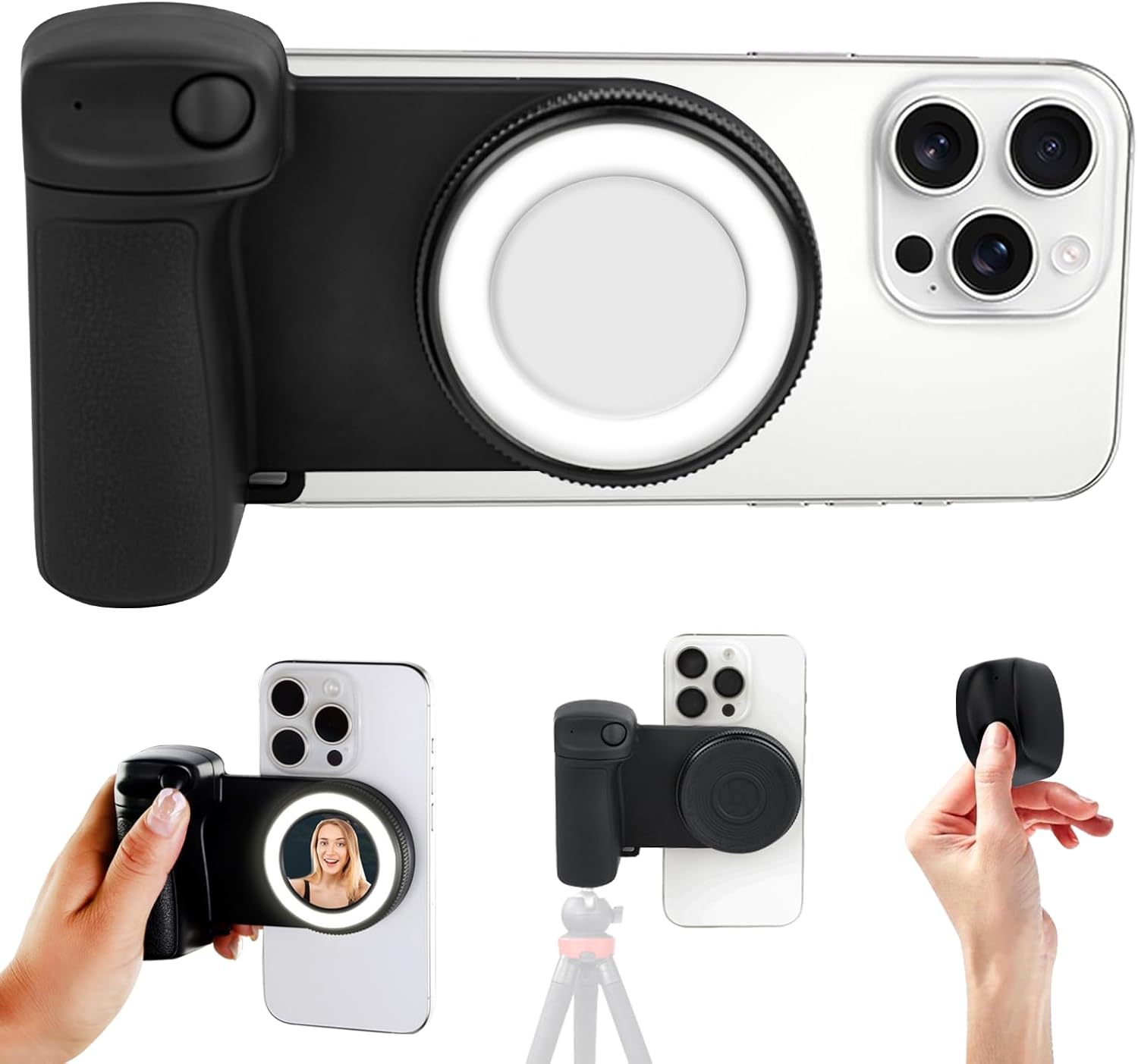 Magnetic Mobile Phone Camera Handle Grip Smartphone Camera Holder 360 ...