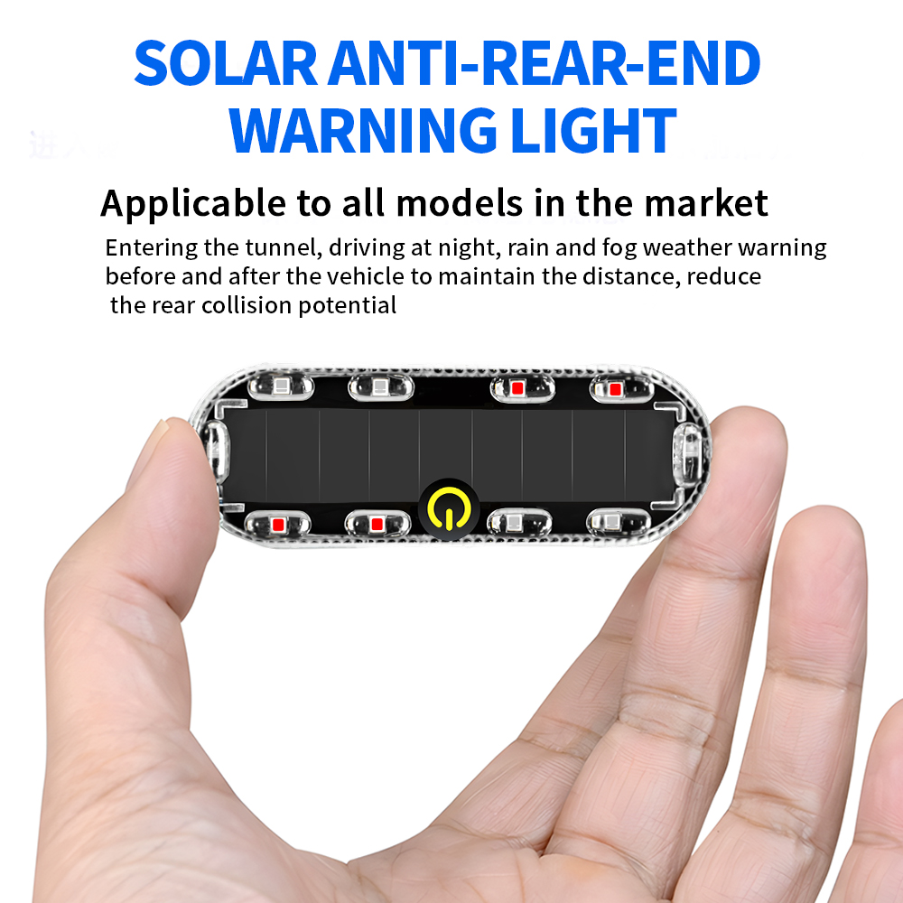 Car Solar LED Charging Warning Light Universal Motorcycles Bicycles ...