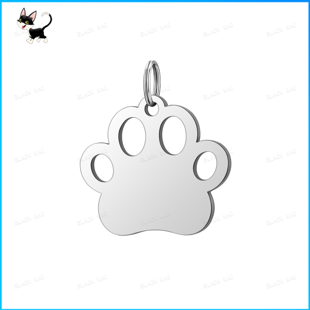 1PC Personalized Stainless Steel paw Dog Cat ID Tag Anti-lost Pet Name ...