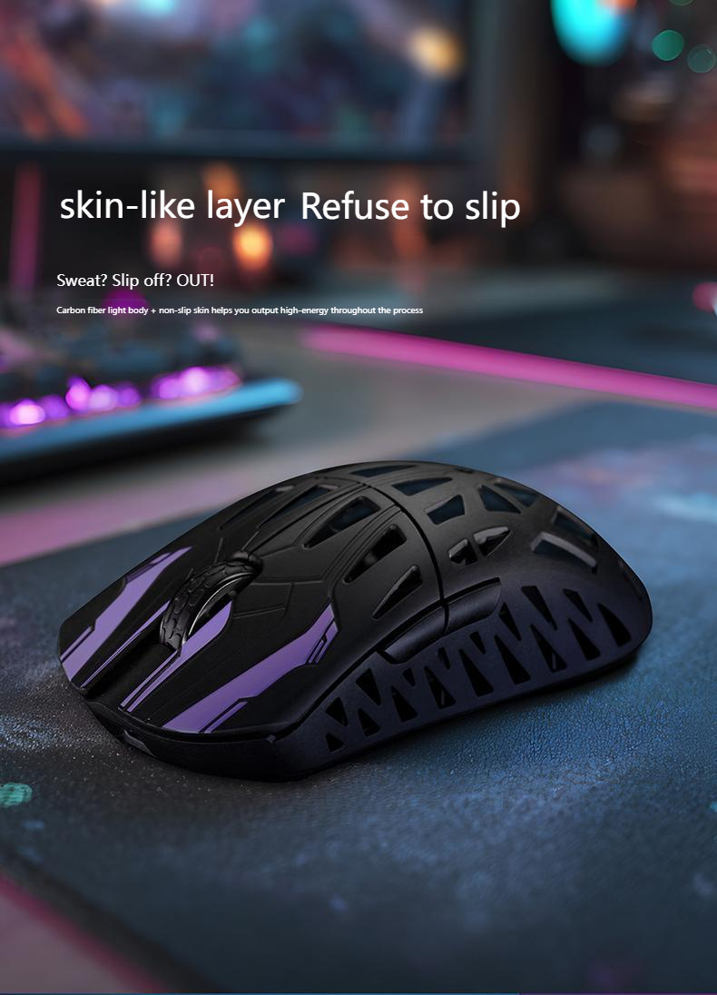 IROK HE6 Carbon Fiber Three Mode Wireless Mouse PAW3950 Lightweight ...