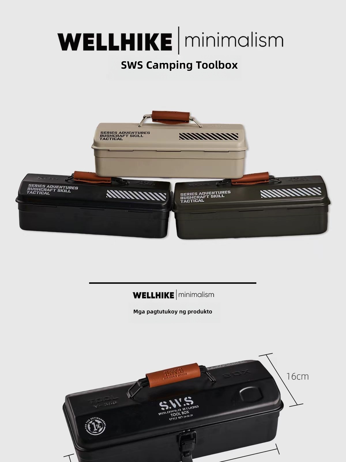 WELLHIKE Outdoor SWS Metal Tool Box Set ng Pagluluto ng Tsaa at Kape ...