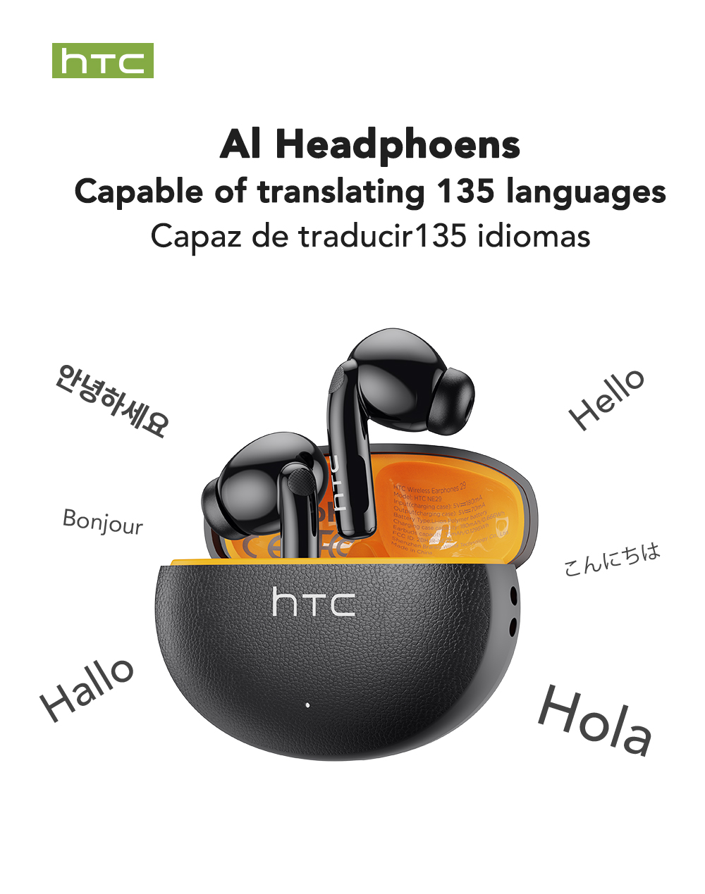 HTC TWS NE29 In-Ear Bluetooth Headphones with Real-Time Translation in ...