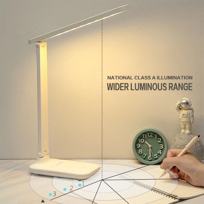 Licer LED Eye Protection Desk Lamp USB Rechargeable Tricolor Dimming Foldable Table Lamp Study ...