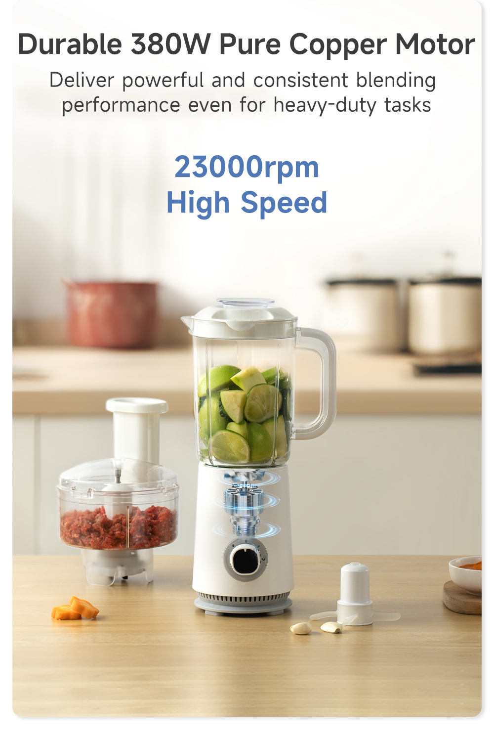 Simplus 3 in 1 Blender And Food Processor For Kitchen For Smoothies ...