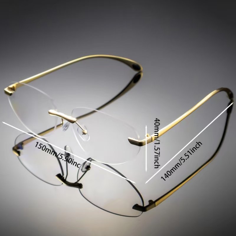 Frameless Metal Photochromic Anti-Radiation Glasses – Trendy Versatile ...