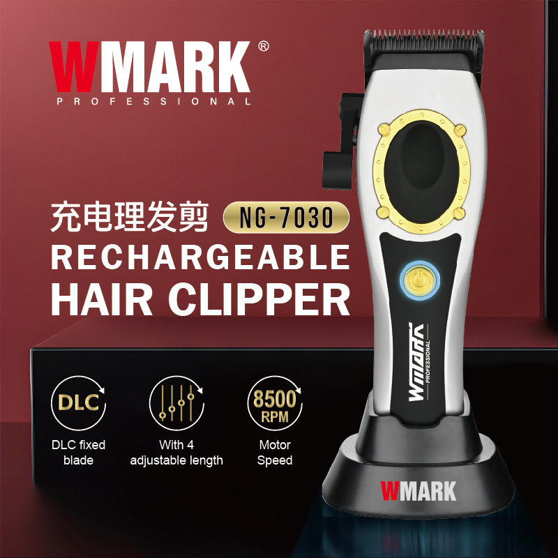 Wmark Professional Hair Clipper Set Electric Cordless Barber High Power ...