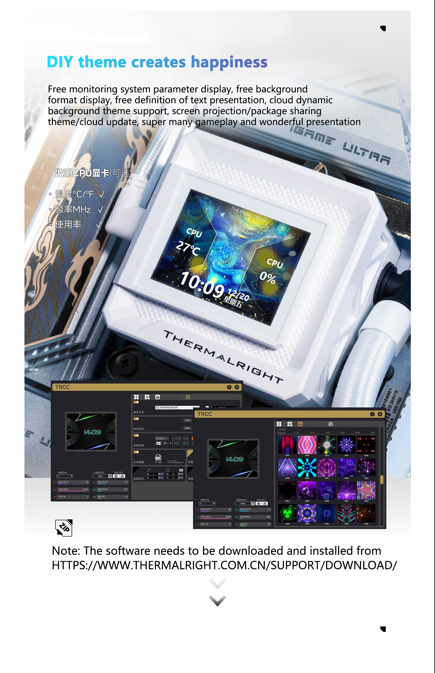 Thermalright FW240/360 SE ARGB All-in-one water cooling radiator,2-inch ...