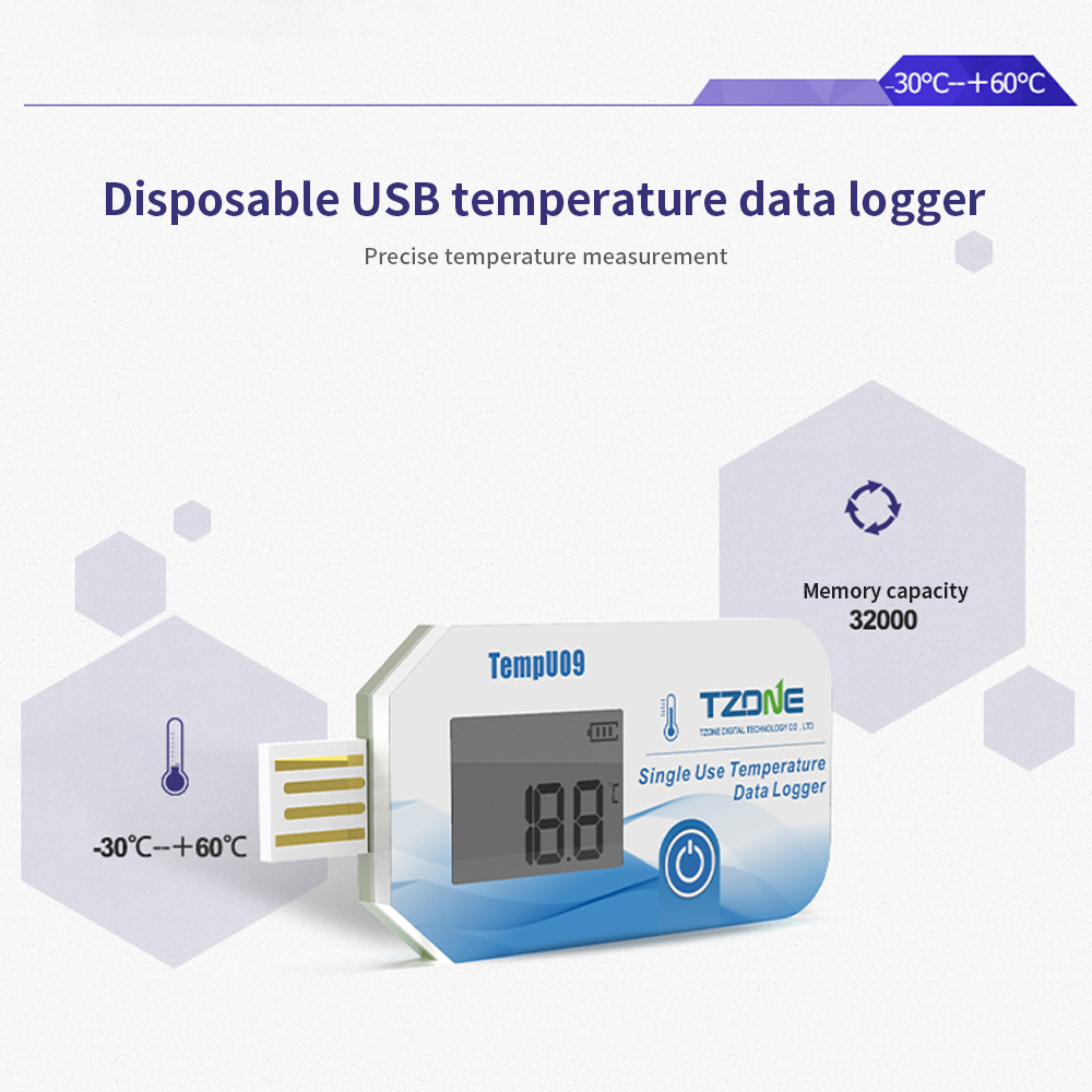 Disposable USB Temperature Data Logger PDF Recorder for Cold Chain ...