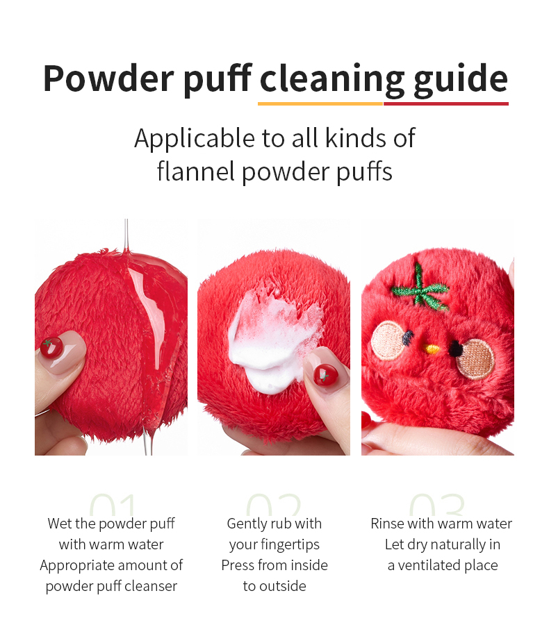 Lishu【Tomato and Eggs】Flocking loose powder puff, 2 pieces, soft and ...