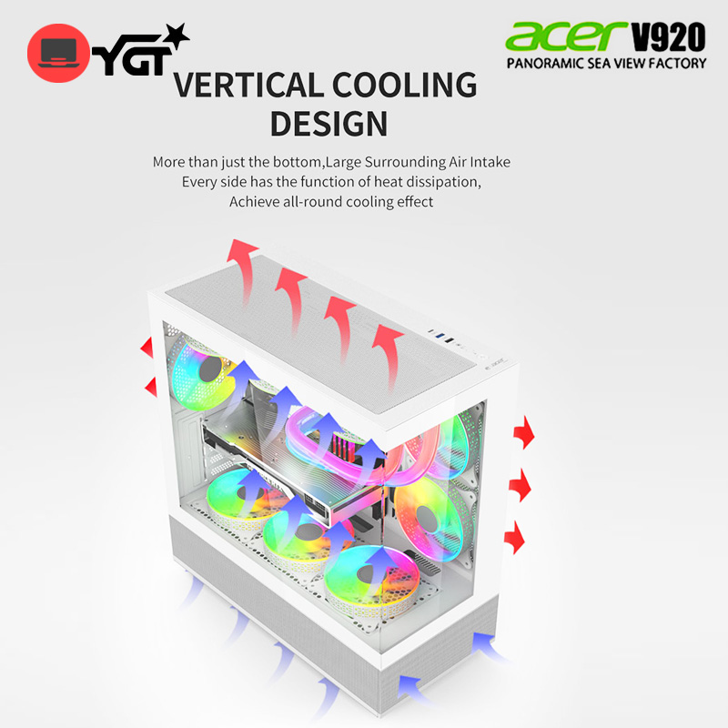 Acer Gaming PC Case With Tempered Glass No Screws Mid-Tower M-ATX ...