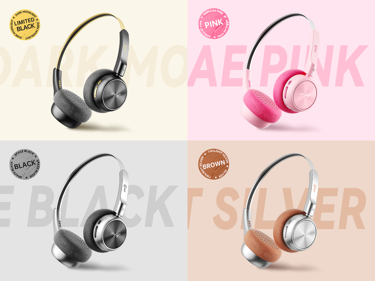 iKF R1 Retro Wireless Bluetooth Headphones, Built-in Mic, Vintage ...