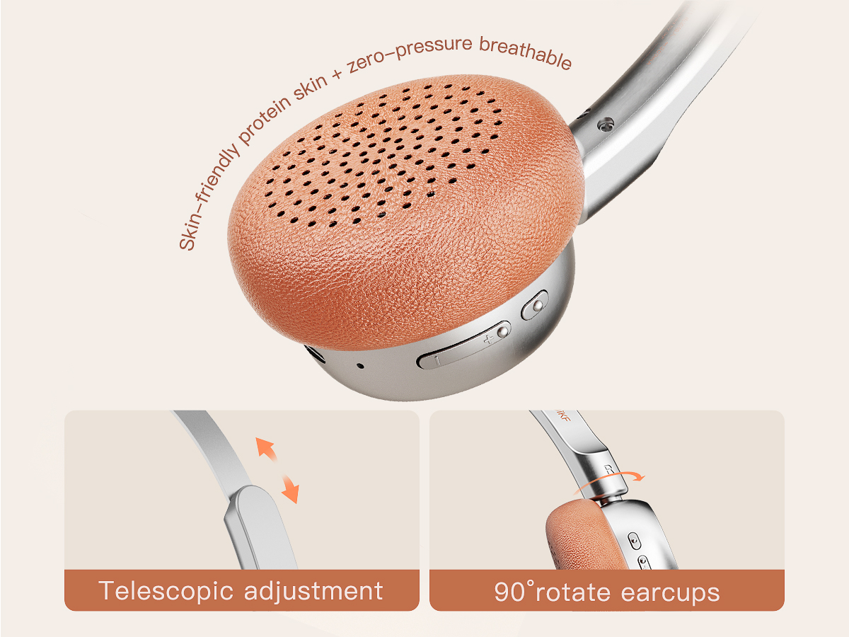 iKF R1 Retro Wireless Bluetooth Headphones, Built-in Mic, Vintage ...