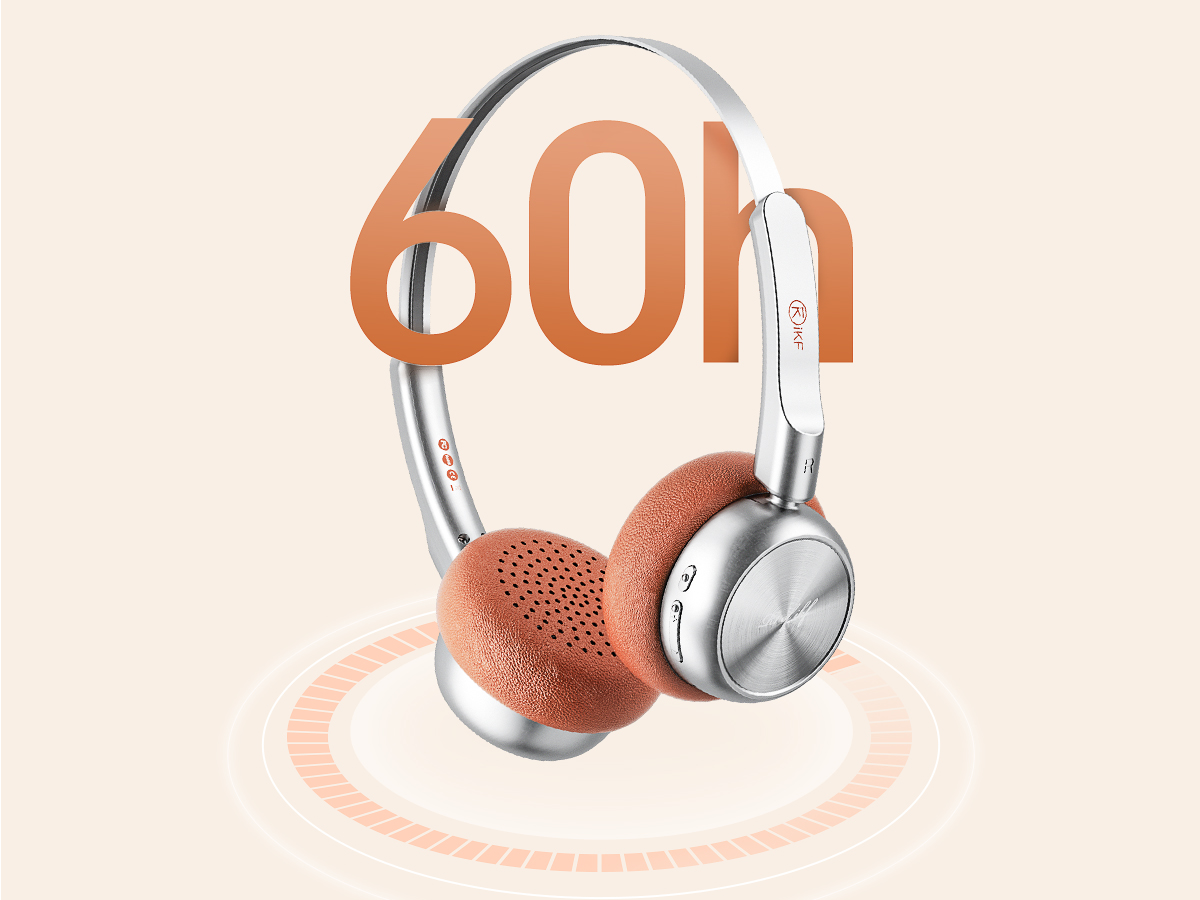 iKF R1 Retro Wireless Bluetooth Headphones, Built-in Mic, Vintage ...