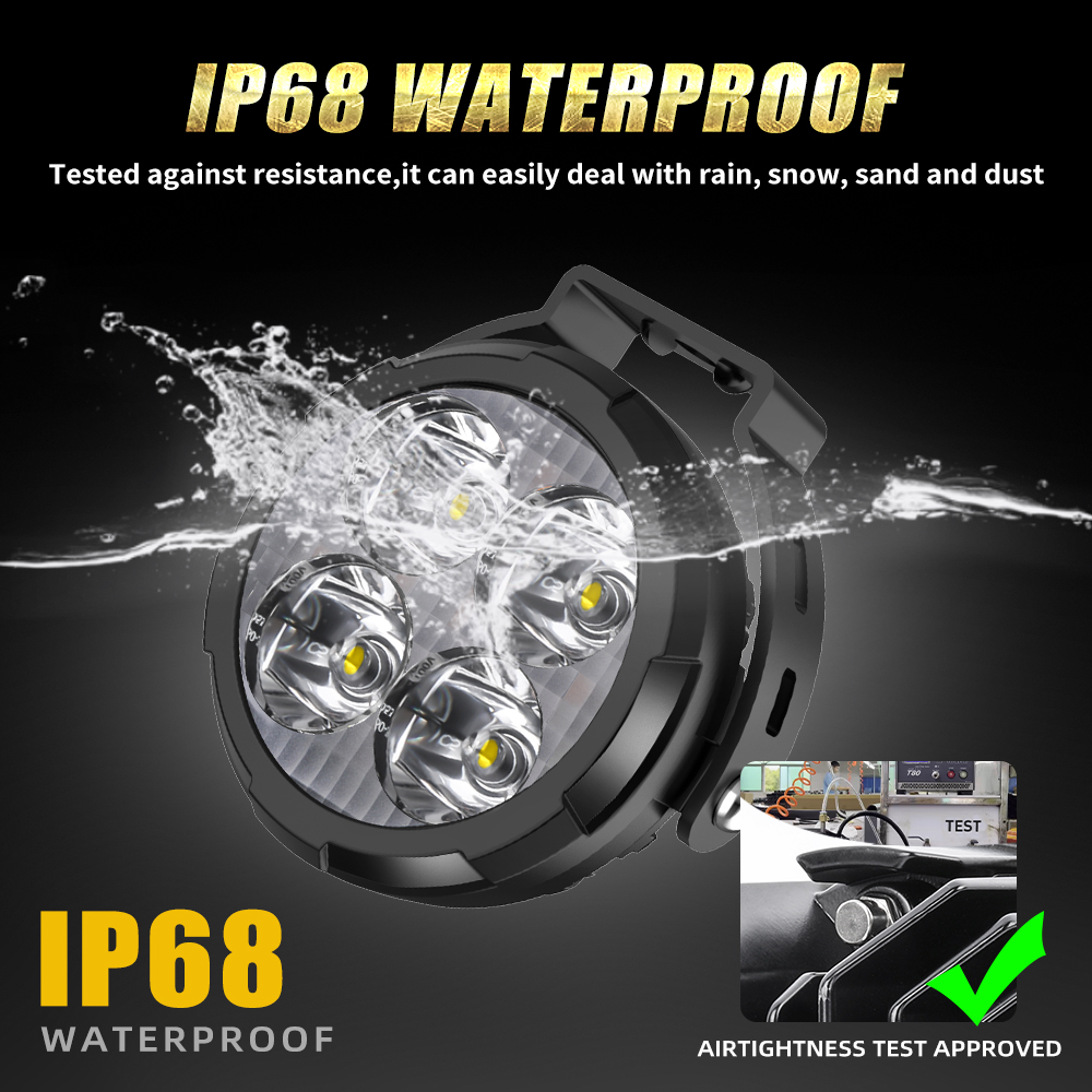 12V 24V Mini Led Work Light 3500K/6000K Dual Color FogLight Strobe Beam ...