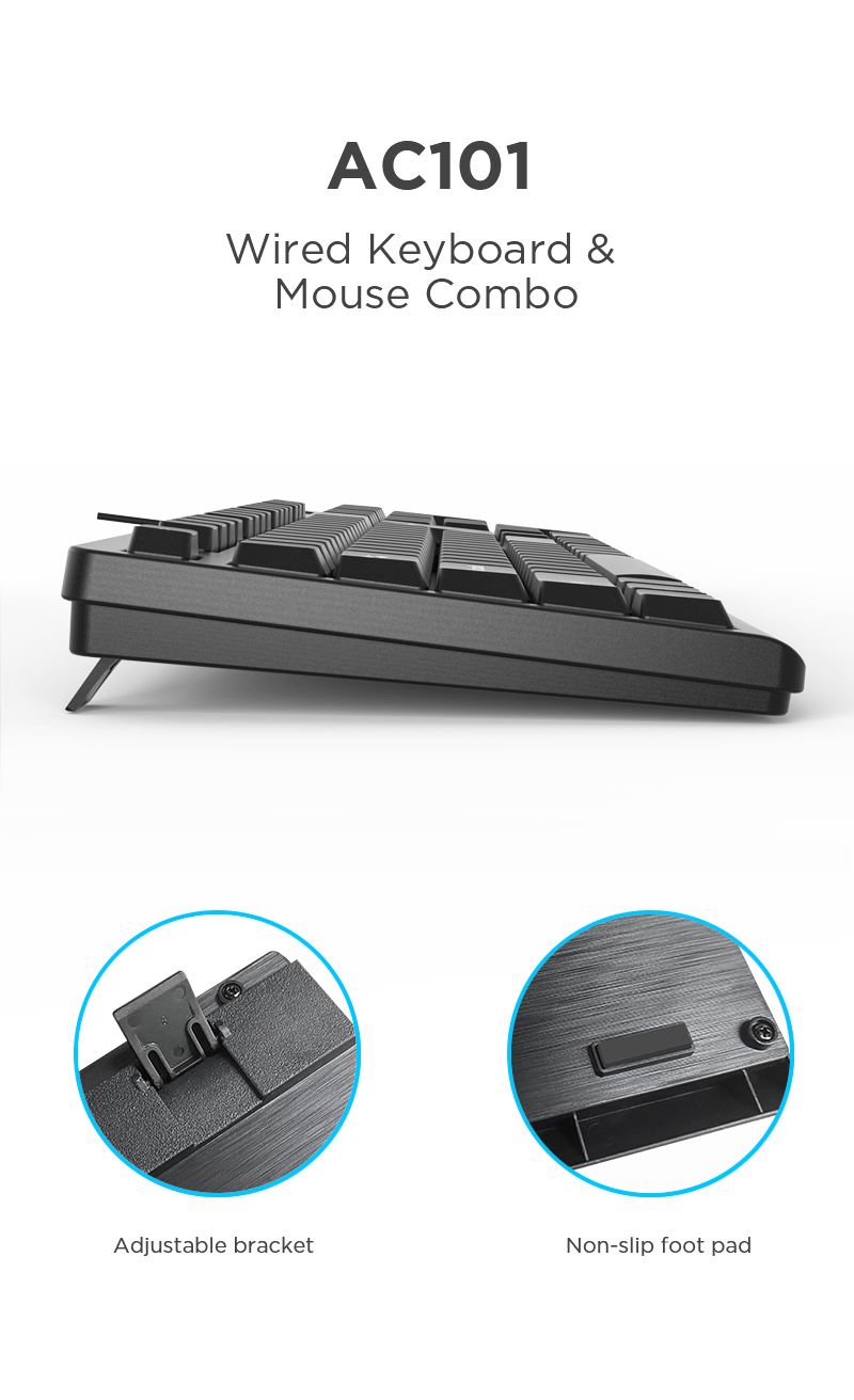 AULA AC101 Wired Keyboard and Mouse Combo for PC Laptop keyboard Kit ...
