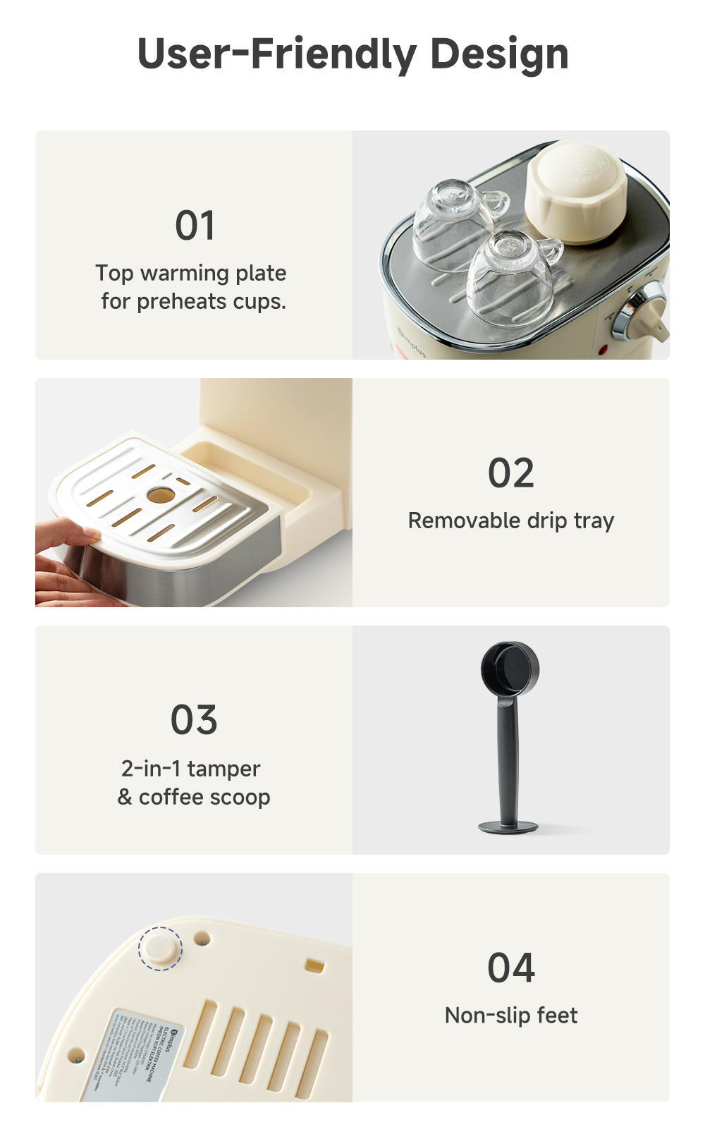 Simplus Coffee Machine Coffee Maker Compact Semi-Automatic Espresso ...