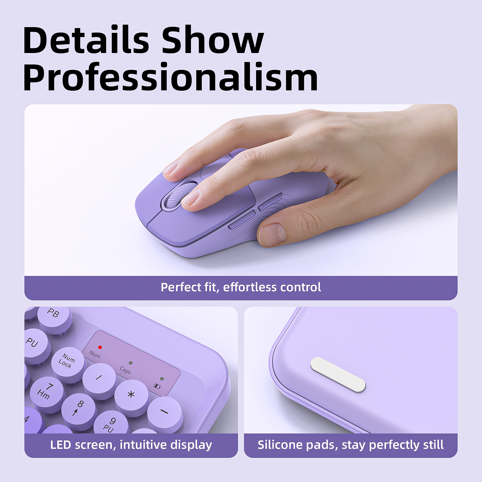 GOOJODOQ 2.4GHz Wireless keyboard and Mouse Set for Laptop Silent ...