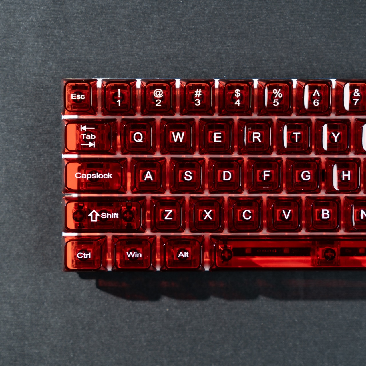 Red Transparent Keycaps Set 115 Keys MDA Profile Crystal Custom Keycaps ...