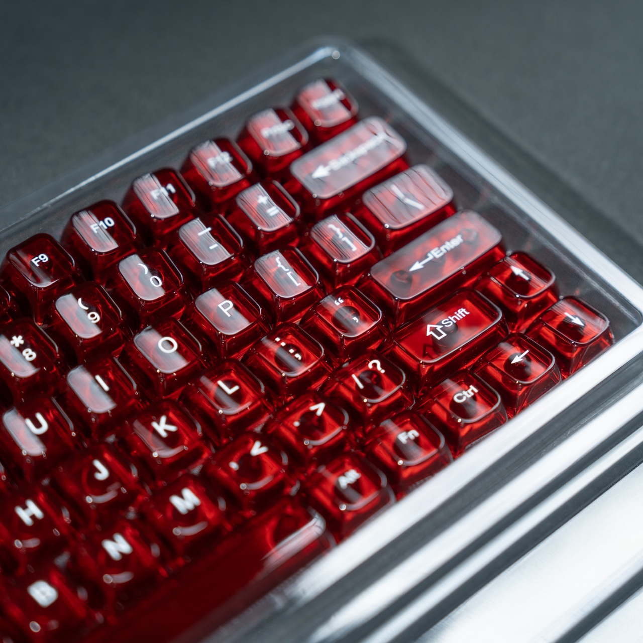 Red Transparent Keycaps Set 115 Keys MDA Profile Crystal Custom Keycaps ...