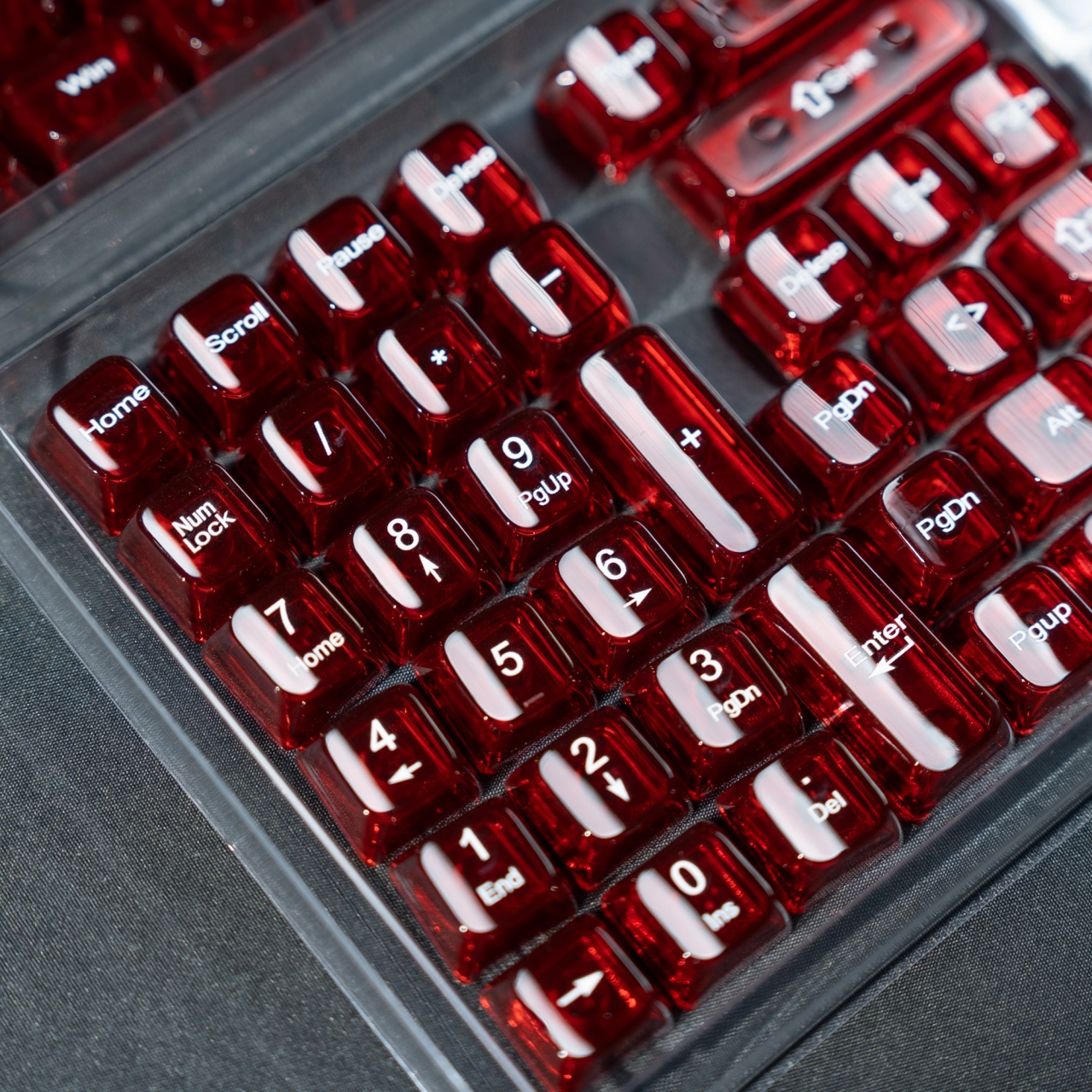 Red Transparent Keycaps Set 115 Keys MDA Profile Crystal Custom Keycaps ...