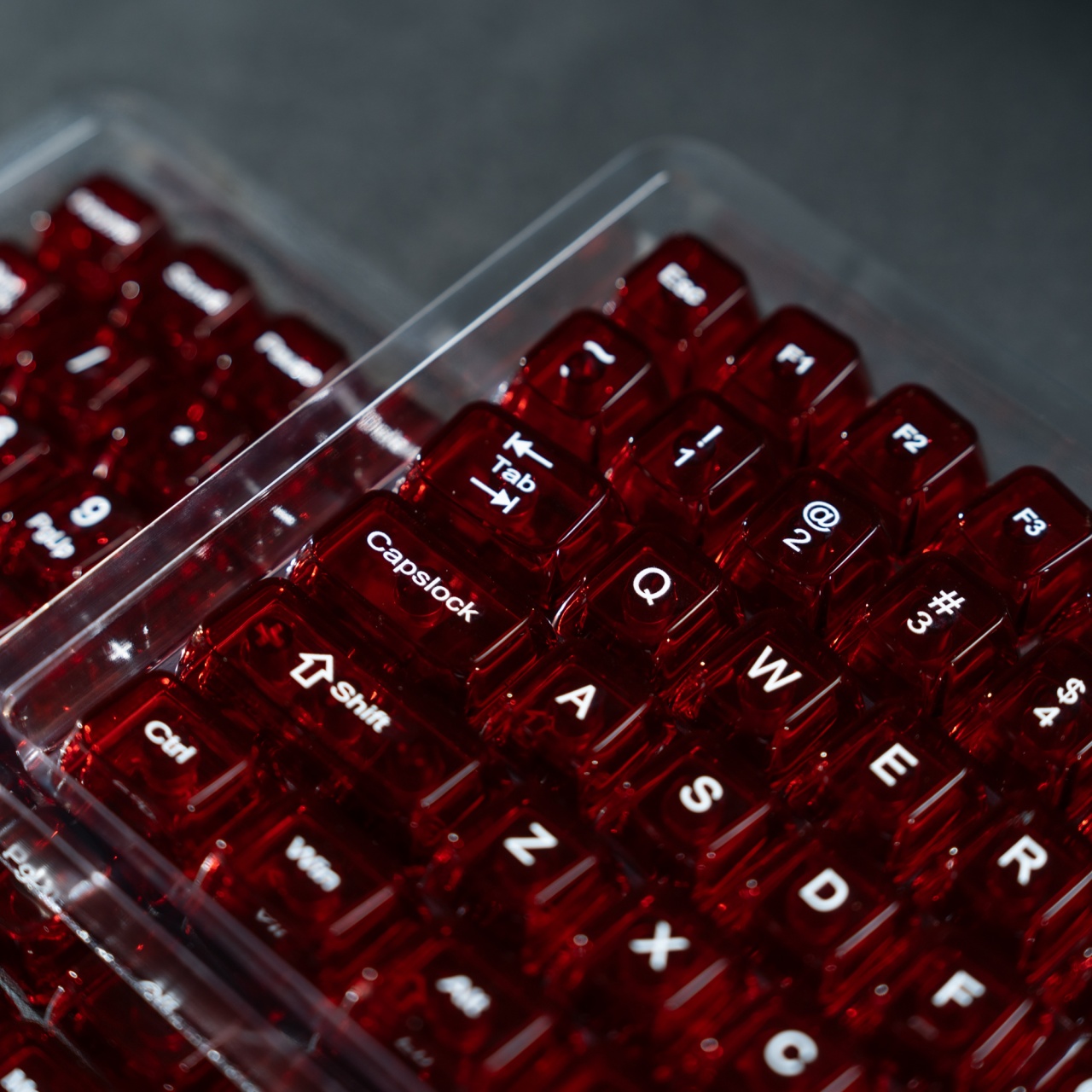 Red Transparent Keycaps Set 115 Keys MDA Profile Crystal Custom Keycaps ...