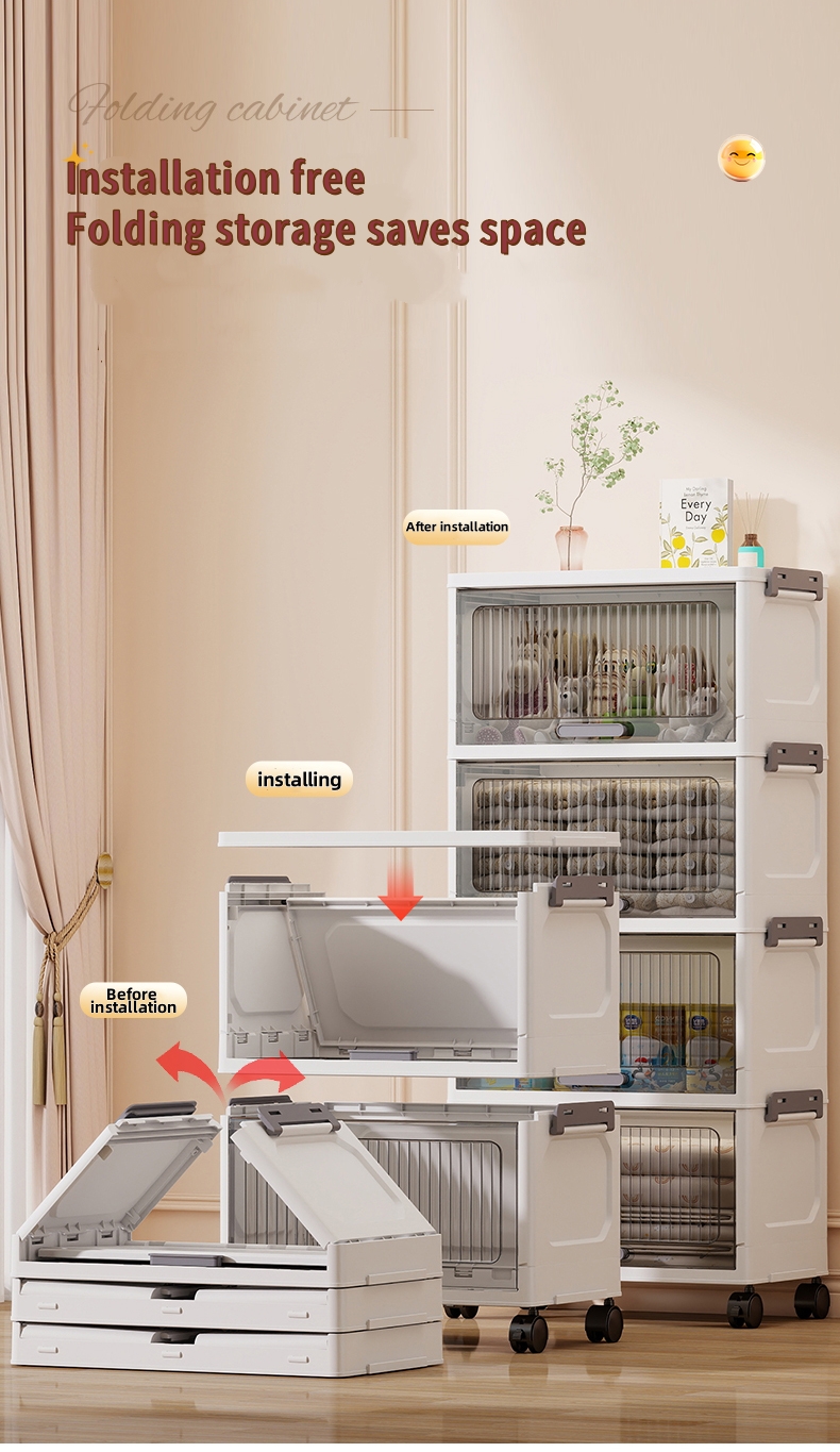 Flip cabinet is easy to install for home organization, wide wardrobe ...