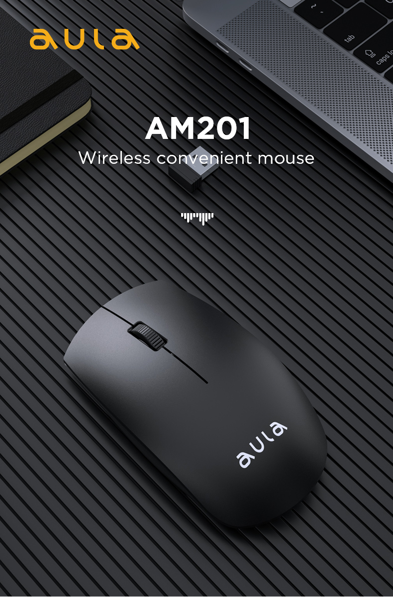 AULA AM201 Wireless Mouse 2.4G/USB With 1200DPI Support for Office ...