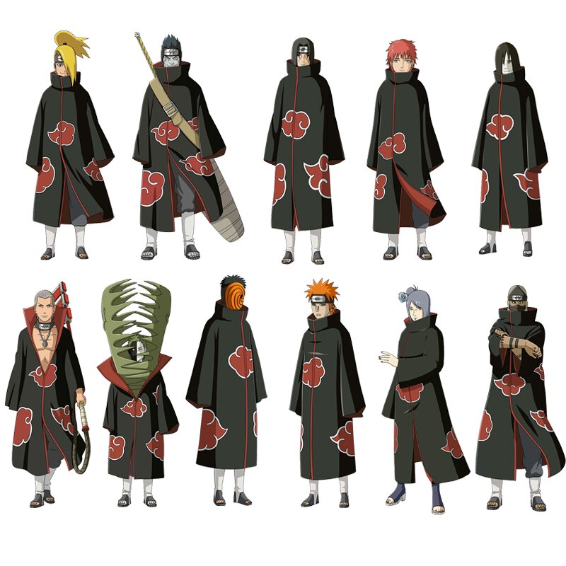 Naruto Costume with Headband Cloak Akatsuki Costume Hokage Cloak ...