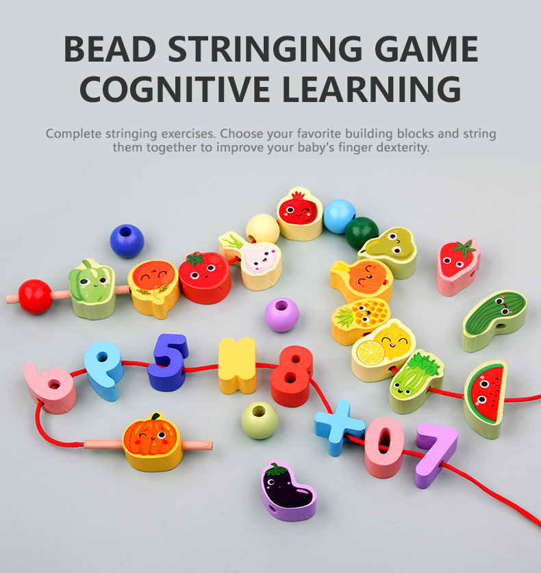 NIKO Wooden Lacing Beads Toy Early Educational Toys Montessori Toys ...