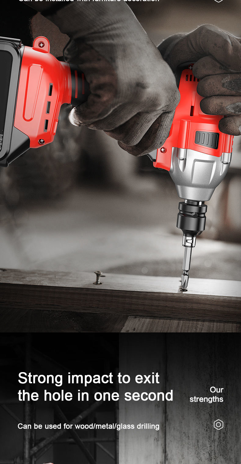 980N.M Electric Impact Wrench Cordless Brushless Impact Heavy Duty lmpact Drill/Driver/Ratch ...