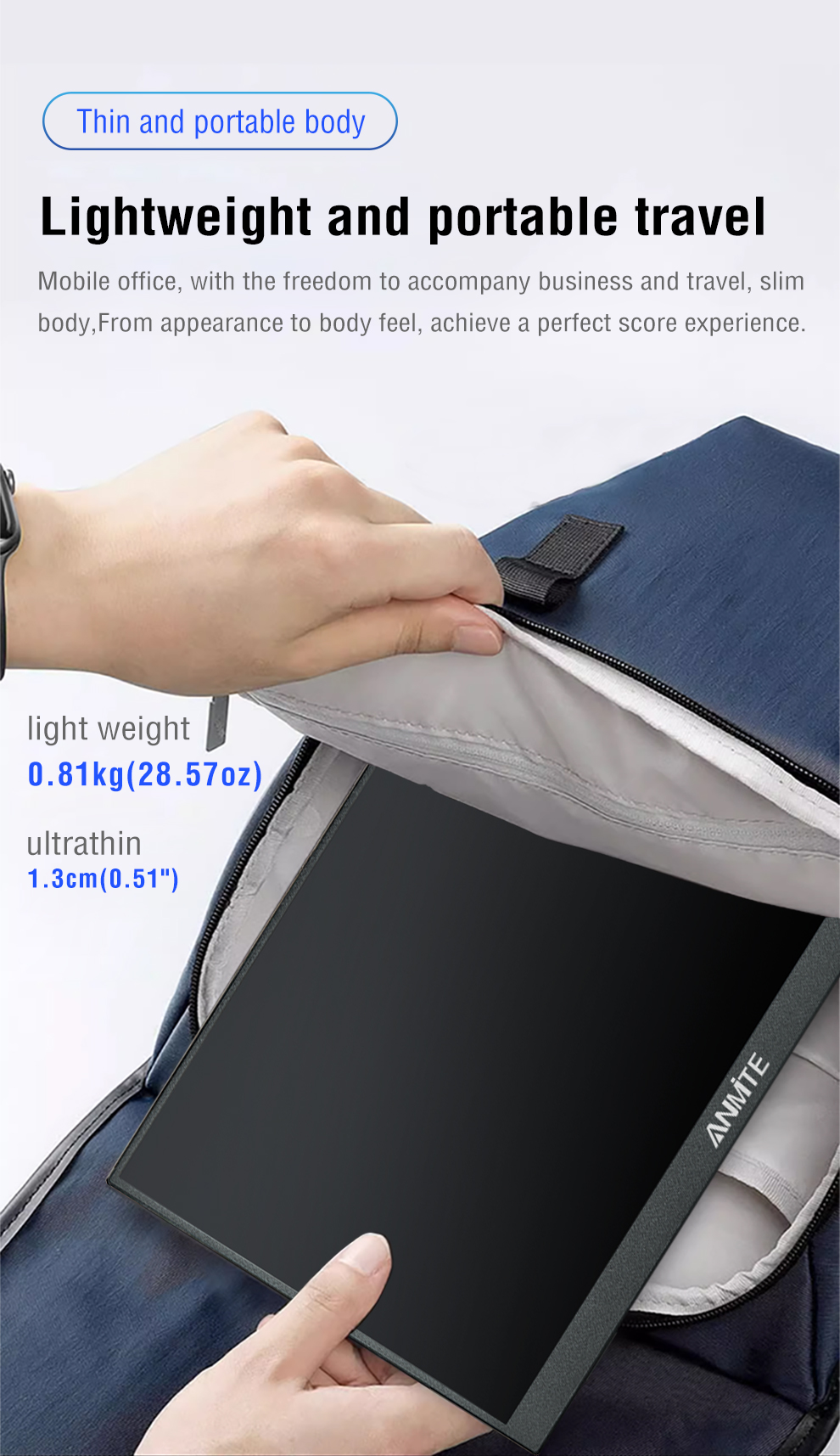 Local delivery Anmite 16 Inch Touch Screen Portable Monitor 16:10 300cd ...